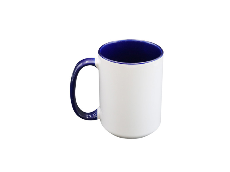 11oz Two Tone Color Mug Inside And Handle Sapphire Zibo Wangsen